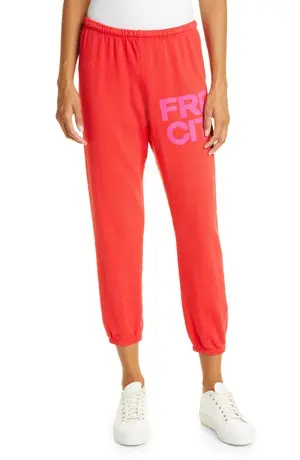 FREECITY Large Logo Sweatpants Red Light