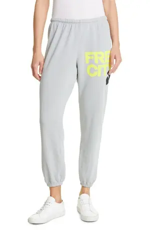 FREECITY Large Logo Sweatpants Silver Rock