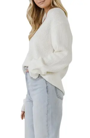 FREE THE ROSES Endless Rose Oversized Deep-v Sweater