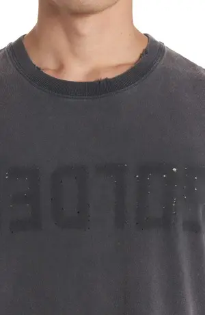 GOLDEN GOOSE Distressed Cotton Graphic Tee