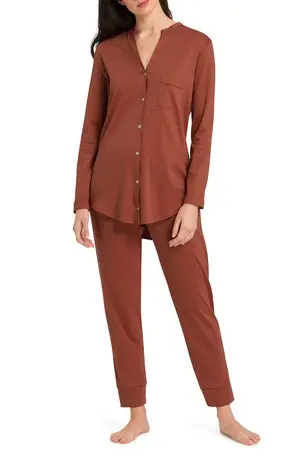 Hanro Pure Essence Pajamas 2400 - Marsala