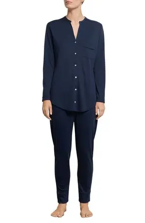 Hanro Pure Essence Pajamas - Deep Navy