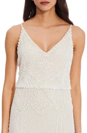 Adrianna Papell Beaded Blouson Gown