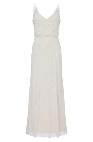 Adrianna Papell Beaded Blouson Gown