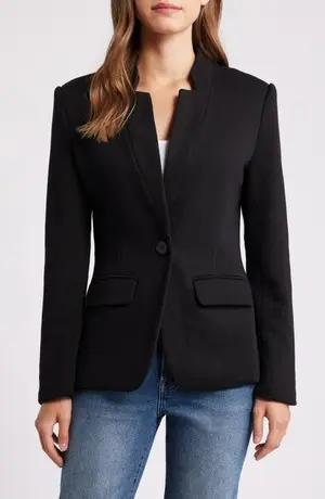 GIBSONLOOK Inverted Notch Collar Knit Blazer