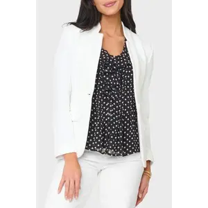 GIBSONLOOK Inverted Notch Collar Knit Blazer - White