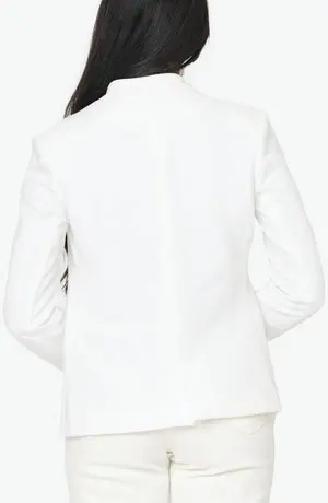 GIBSONLOOK Inverted Notch Collar Knit Blazer - White