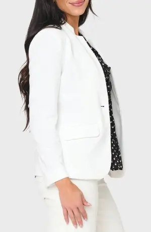 GIBSONLOOK Inverted Notch Collar Knit Blazer - White