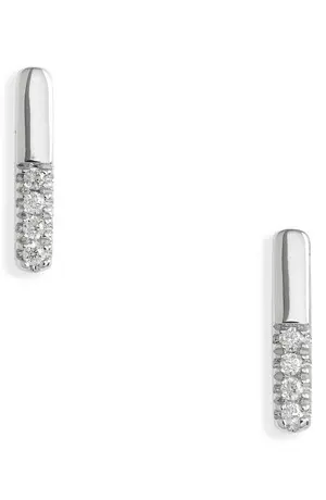 DANA REBECCA DESIGNS Sylvie Pavé Diamond Bar Stud Earrings