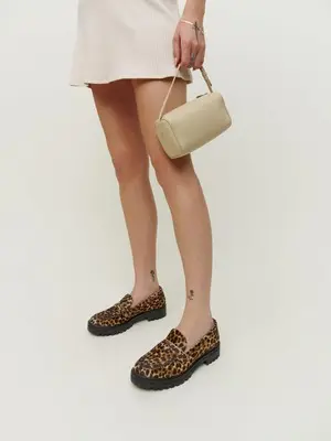 REFORMATION Agathea Chunky Leather Loafer - Brown