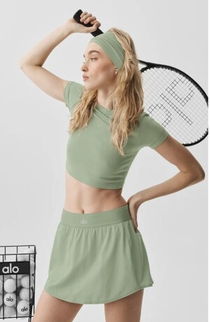 Alo Yoga Match Point Tennis Skirt - Dune Grass