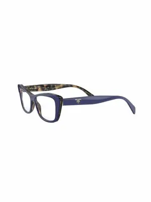 Prada Geometric Frame Eyeglasses - Blue
