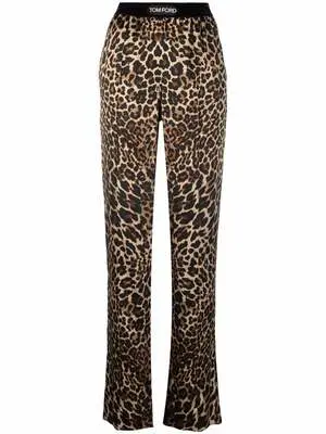 TOM FORD TOM FORD Leopard-Print Straight-Leg Trousers Neutrals