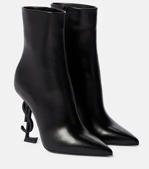 Saint Laurent Opyum 110 Leather Ankle Boots