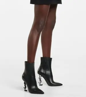 Saint Laurent Opyum 110 Leather Ankle Boots