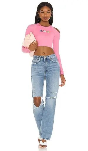 Fiorucci Long Sleeve Cut Away Top