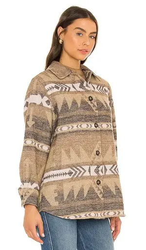 Steve Madden Big Sky Shacket In Nude