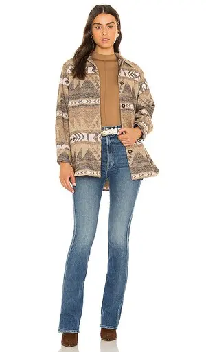 Steve Madden Big Sky Shacket In Nude