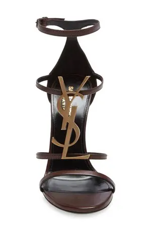 Saint Laurent Cassandra Strappy Sandal - Brown