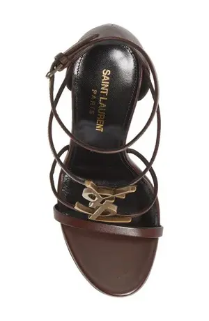 Saint Laurent Cassandra Strappy Sandal - Brown
