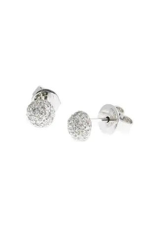 Sethi Couture Pavé Diamond Ball Stud Earrings - White Gold/diamond