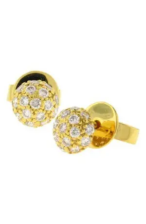 Sethi Couture Pavé Diamond Ball Stud Earrings - Yellow Gold/diamond