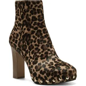Vince Camuto Nevvina Leopard Print Genuine Calf Hair Bootie