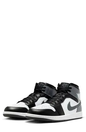 JORDAN Jordan Air 1 Mid Sneaker Black/iron Grey/white