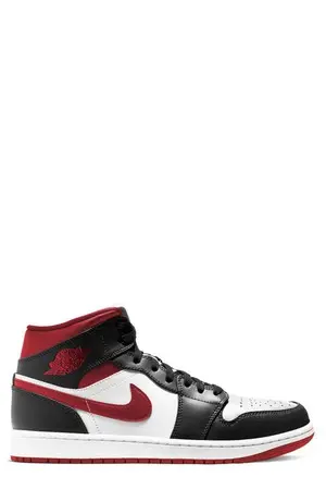 JORDAN Air 1 Mid Basketball Sneakers White/red/black