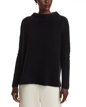 Bloomingdale'S C Mock Neck Brushed Cashmere Sweater - Black