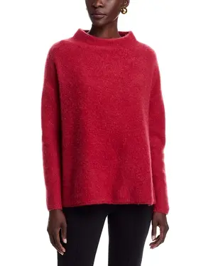 Bloomingdale'S C Mock Neck Brushed Cashmere Sweater - Clay