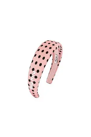 Miu Miu Polka Dot Headband In Pink