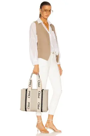 Chloé Woody Tote Bag - White & Blue