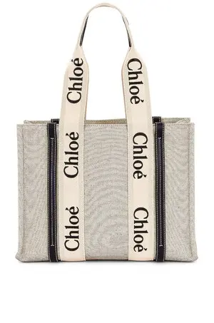 Chloé Woody Tote Bag - White & Blue