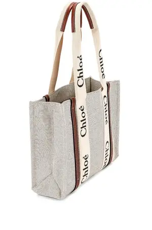 Chloé Woody Tote Bag - White & Brown