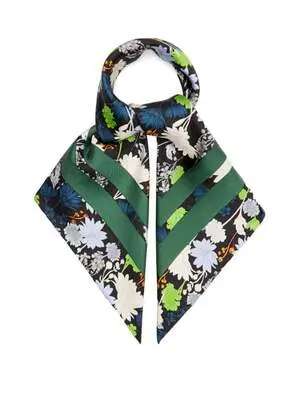 GANNI Ganni - Floral-print Silk-twill Scarf - Womens - Multi - Multi