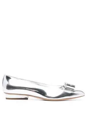 Ferragamo Silver Tone Shoes For Women