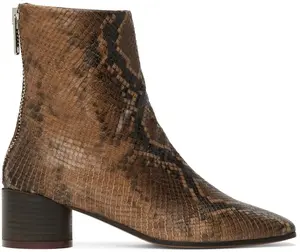 MAISON MARGIELA MM6 Maison Margiela Brown Square Toe 6 Heel Boots - T2166 Mustang