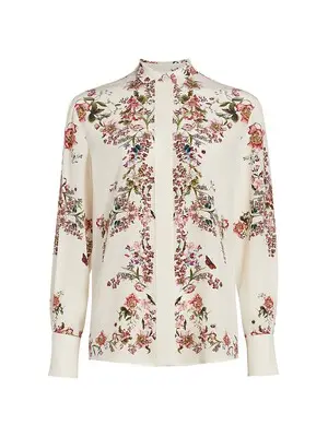 Giambattista Valli Giambattista Valli Floral Silk Blouse - Beige Rose