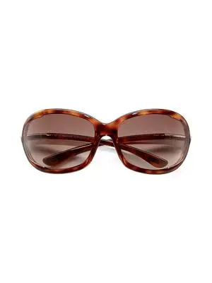 TOM FORD Tom Ford Jennifer 61MM Oval Sunglasses - Dark Havana