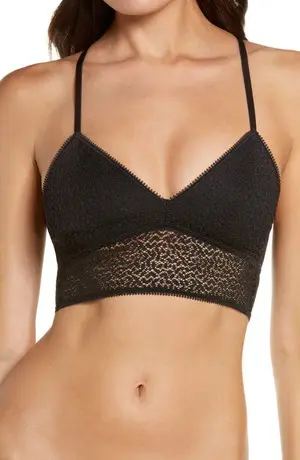 Dkny Modern Lace Longline Bralette - B7p/dk Bla