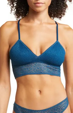 Dkny Modern Lace Longline Bralette Poseidon