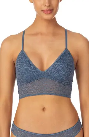 Dkny Modern Lace Longline Bralette Vintage Blue