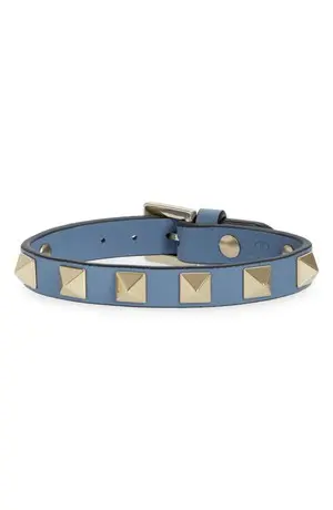 Valentino Garavani Valentino Garavani Rockstud Leather Bracelet Niagara