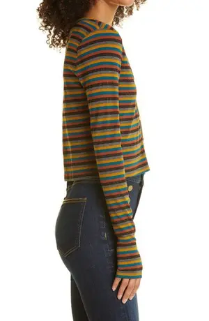 Ramy Brook Jordan Stripe V-neck Cardigan