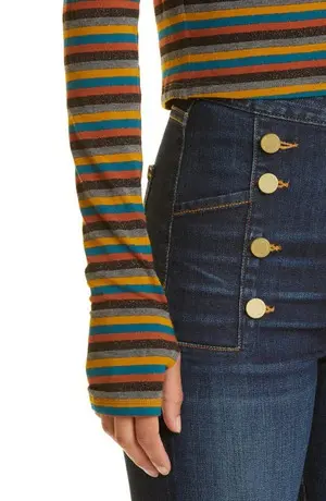 Ramy Brook Jordan Stripe V-neck Cardigan