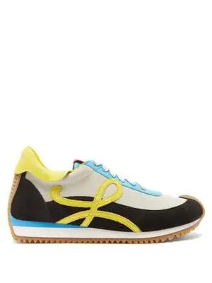 Loewe Loewe - Flow Runner Leather-trim Suede Trainers - Womens - Multi Multi
