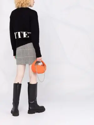 Off-White Intarsia Logo Crew-neck Jumper - Black