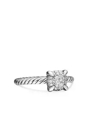 David Yurman Sterling Petite Chatelaine Diamond Ring - Silver