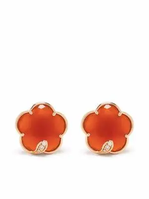 Pasquale Bruni 18kt Rose Gold Carnelian And Diamond Stud Earrings - Pink